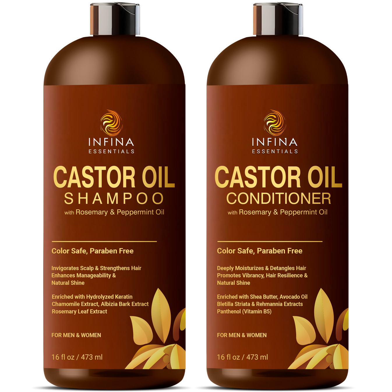 Castor Oil Shampoo and Conditioner (16 fl oz) – infinaessentials